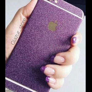 Accessories | Iphone 8 Plus Purple Matte Glitter Decal | Poshmark